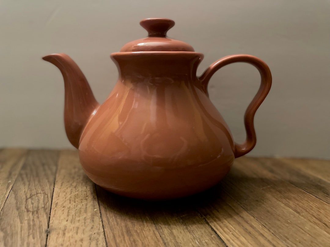 Ceramic Burnt Orange Teapot - Etsy