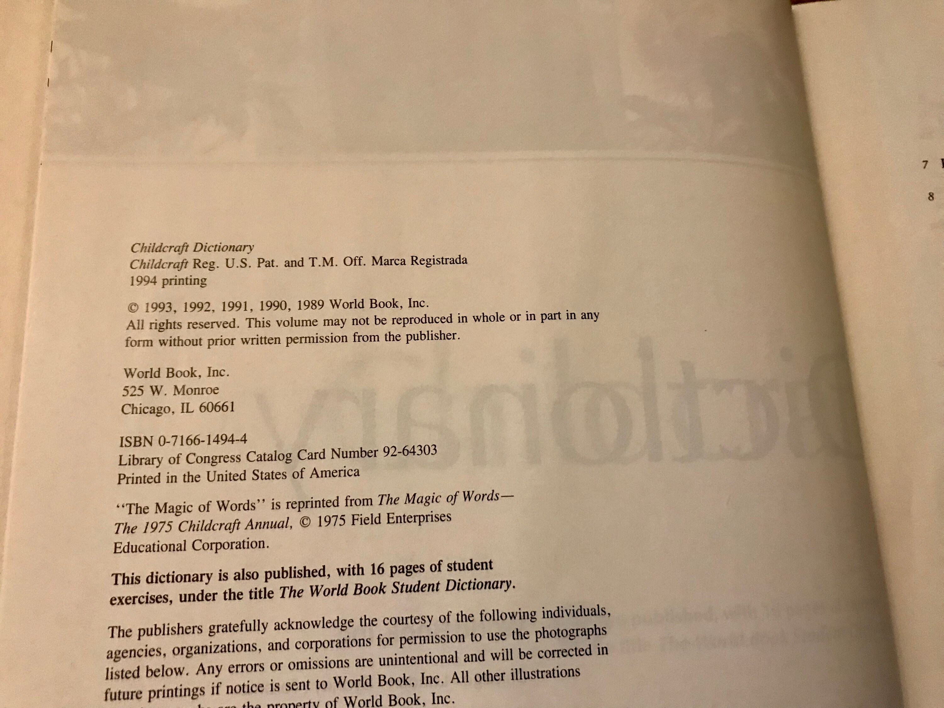 Vintage Childcraft Dictionary, 1993 Hardcover - Etsy