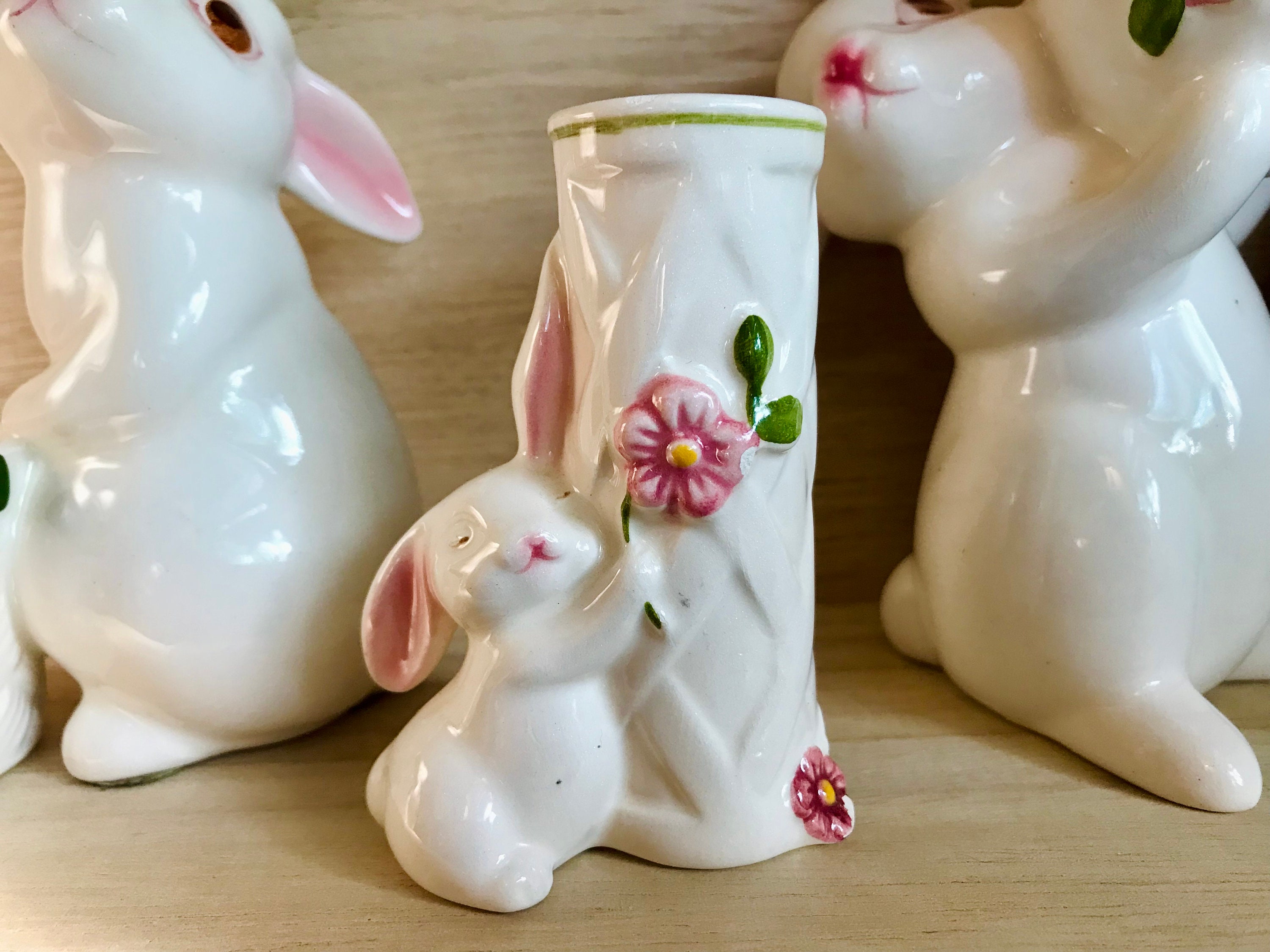Vintage Avon Bunny Collection, Votive Candle Holder, Bell, Small Plate ...