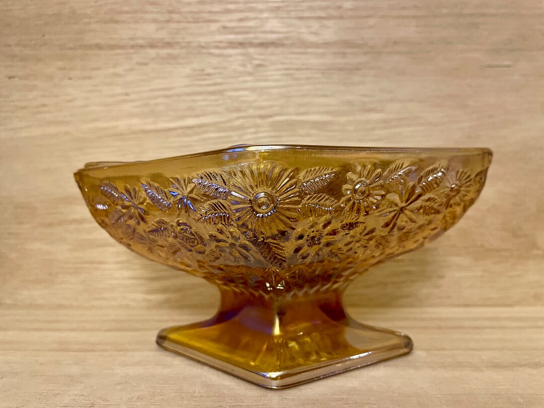 Vintage Indiana Carnival Glass Diamond Shaped Candy Bowl - Etsy
