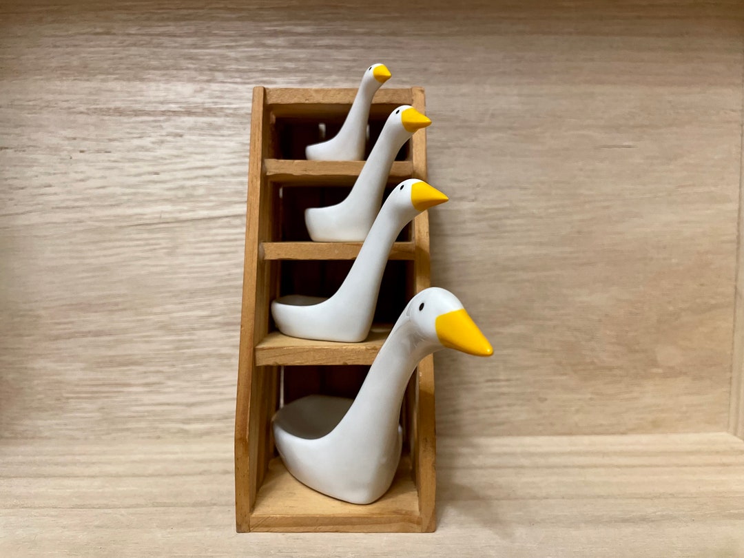 Vintage Avon Duck Measuring Spoons in Wooden Rack - Etsy
