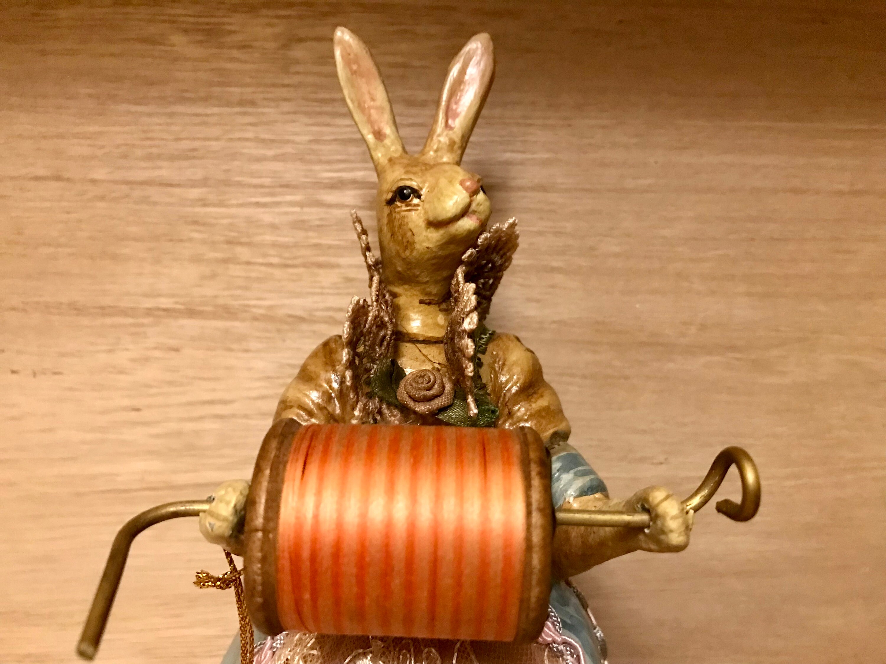 Katherines Collection Victorian Rabbit With Pin Cushion and Wooden ...