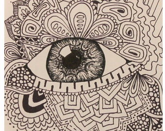 Zentangle Eye and Eyeball PDF Coloring Page - Etsy