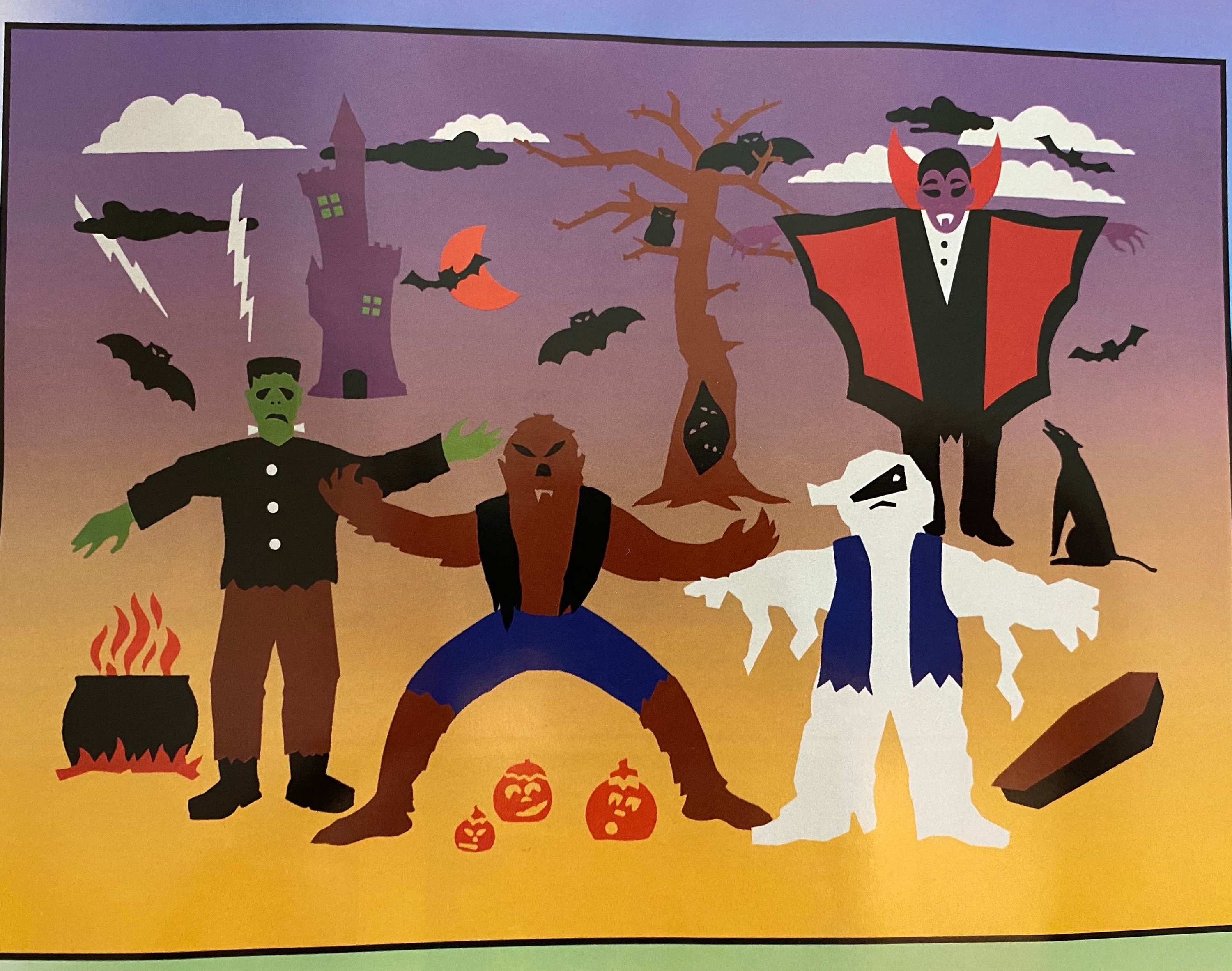 Halloween Decorations Monster Mash With 4 Classic Monsters Dracula ...