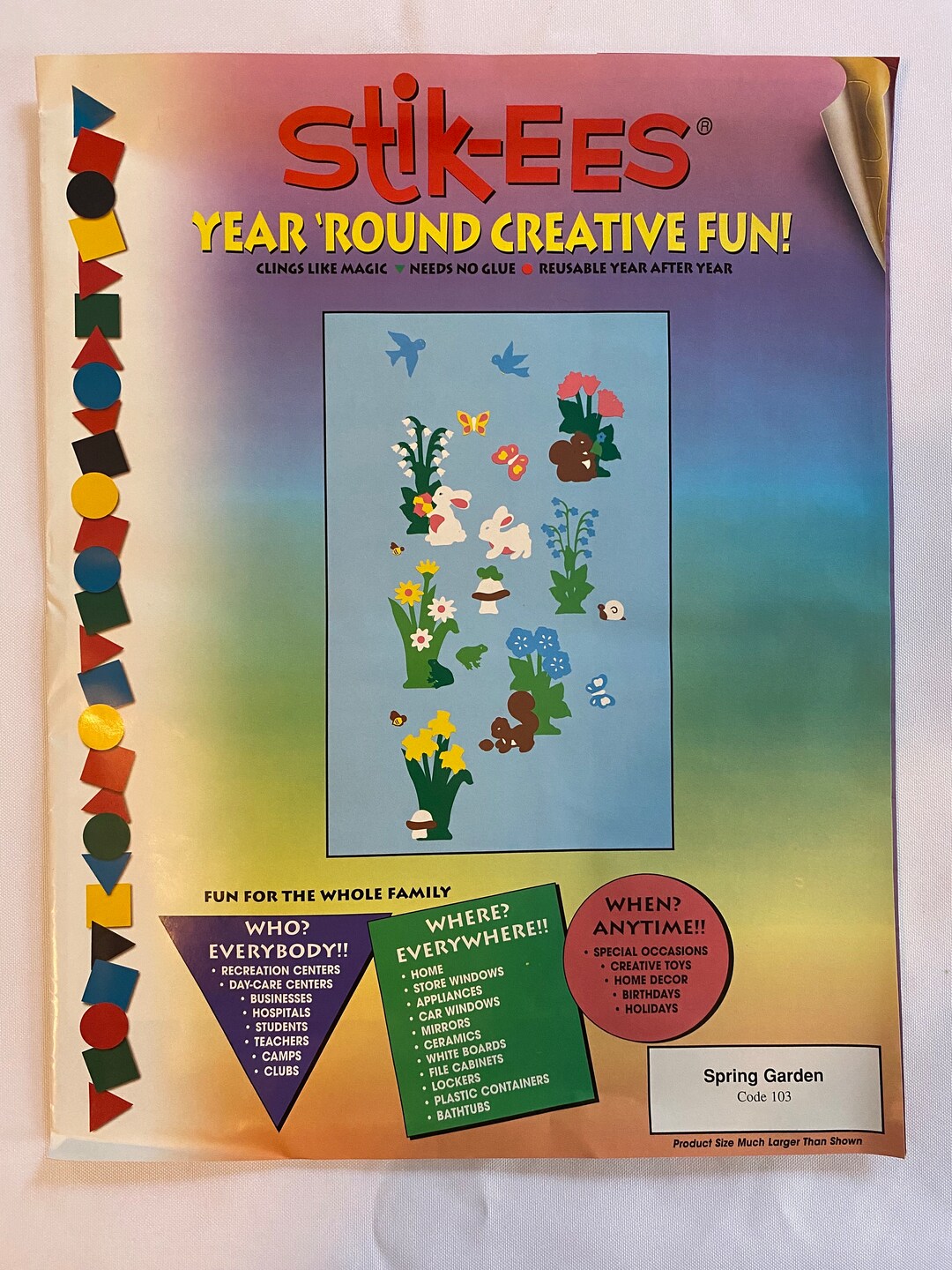 Easter Spring Garden Window Clings Vintage Stik-ees Bunny Squirrel ...