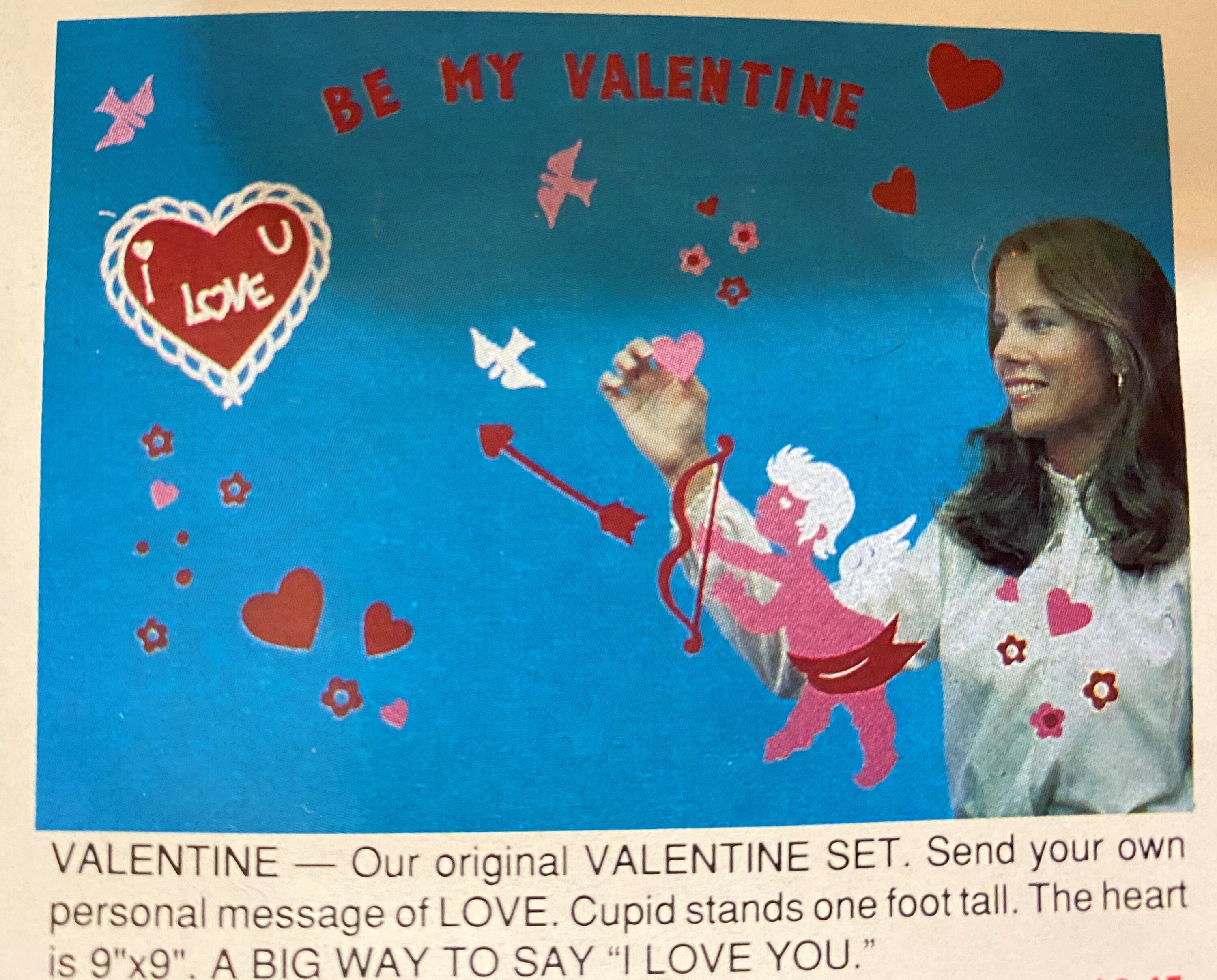Valentine's Day Decor Vintage Stik-ees Be My Valentine Cupid Vinyl ...