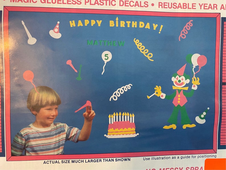 Happy Birthday Decorations 17 Clown Vintage Stik-ees Vinyl - Etsy