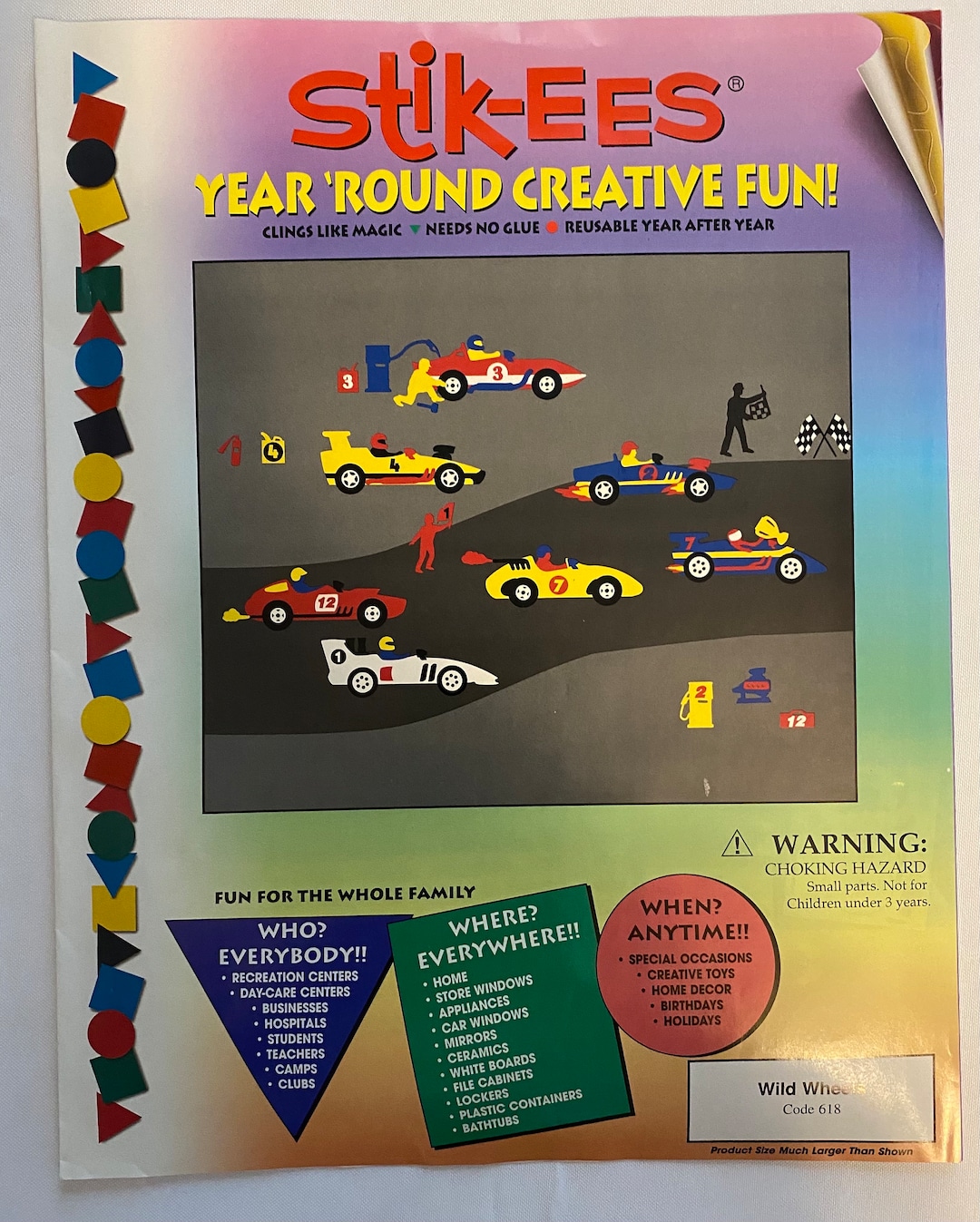 Wild Wheels Customized Race Cars Vintage Stik-ees Vinyl Decals Window ...