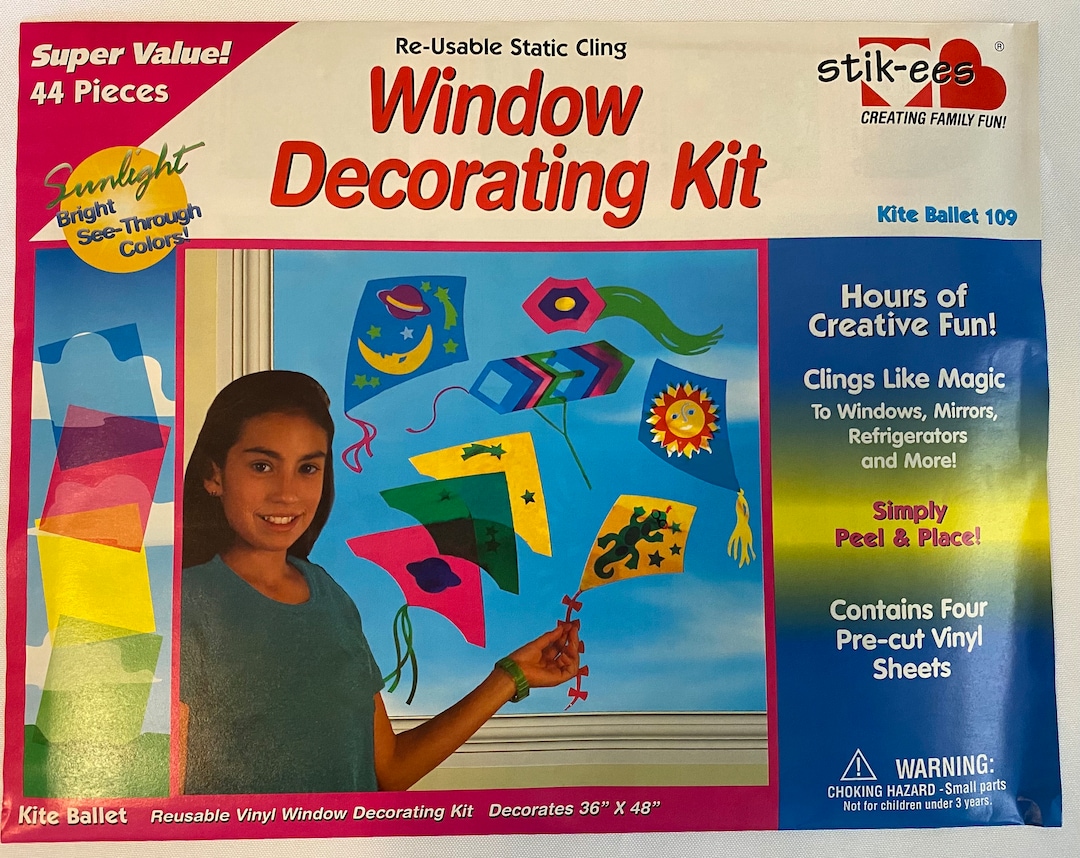 Kite Ballet Colorful and See Through Kites Vintage Stik-ees Vinyl ...