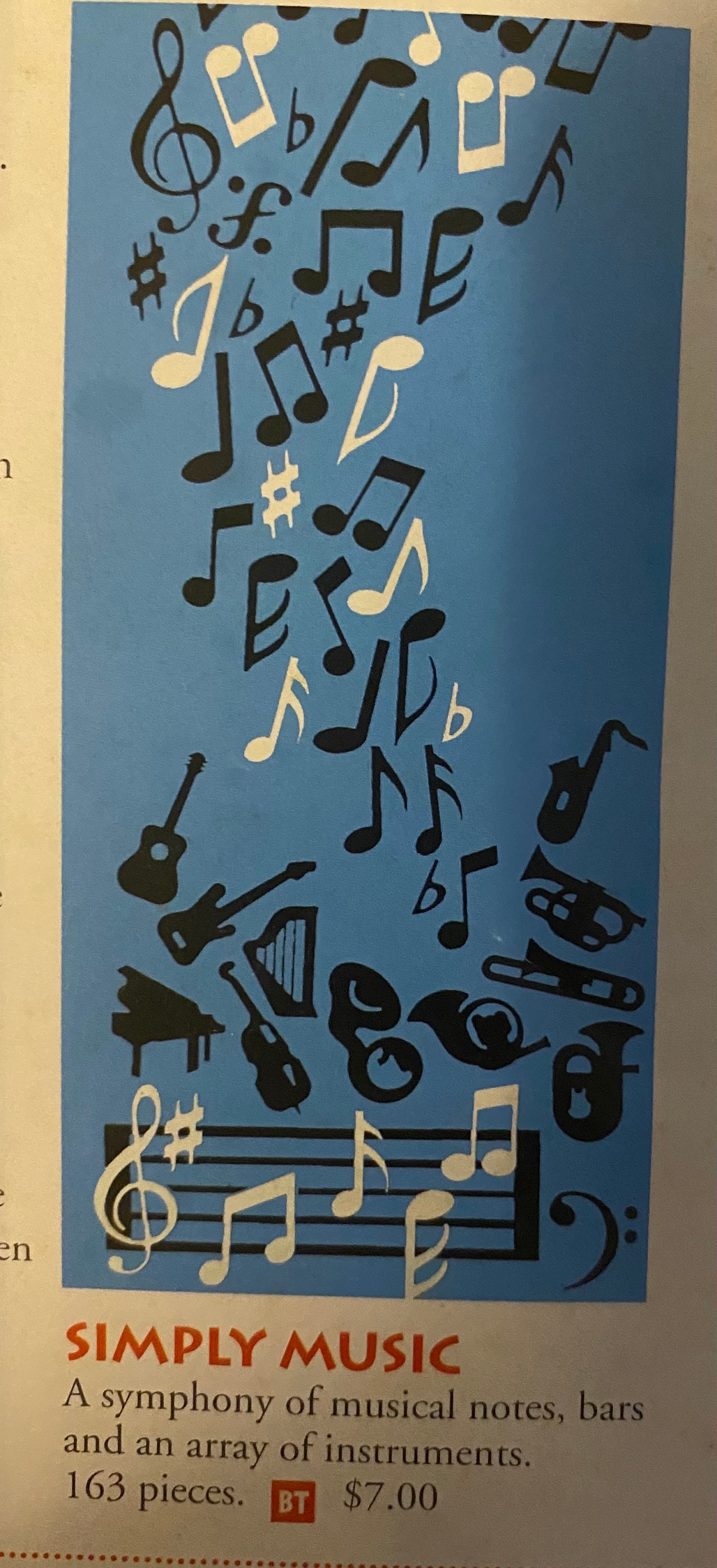 Musical Notes & Bars Music Instruments Large Set 163 Pcs Great Stencils ...