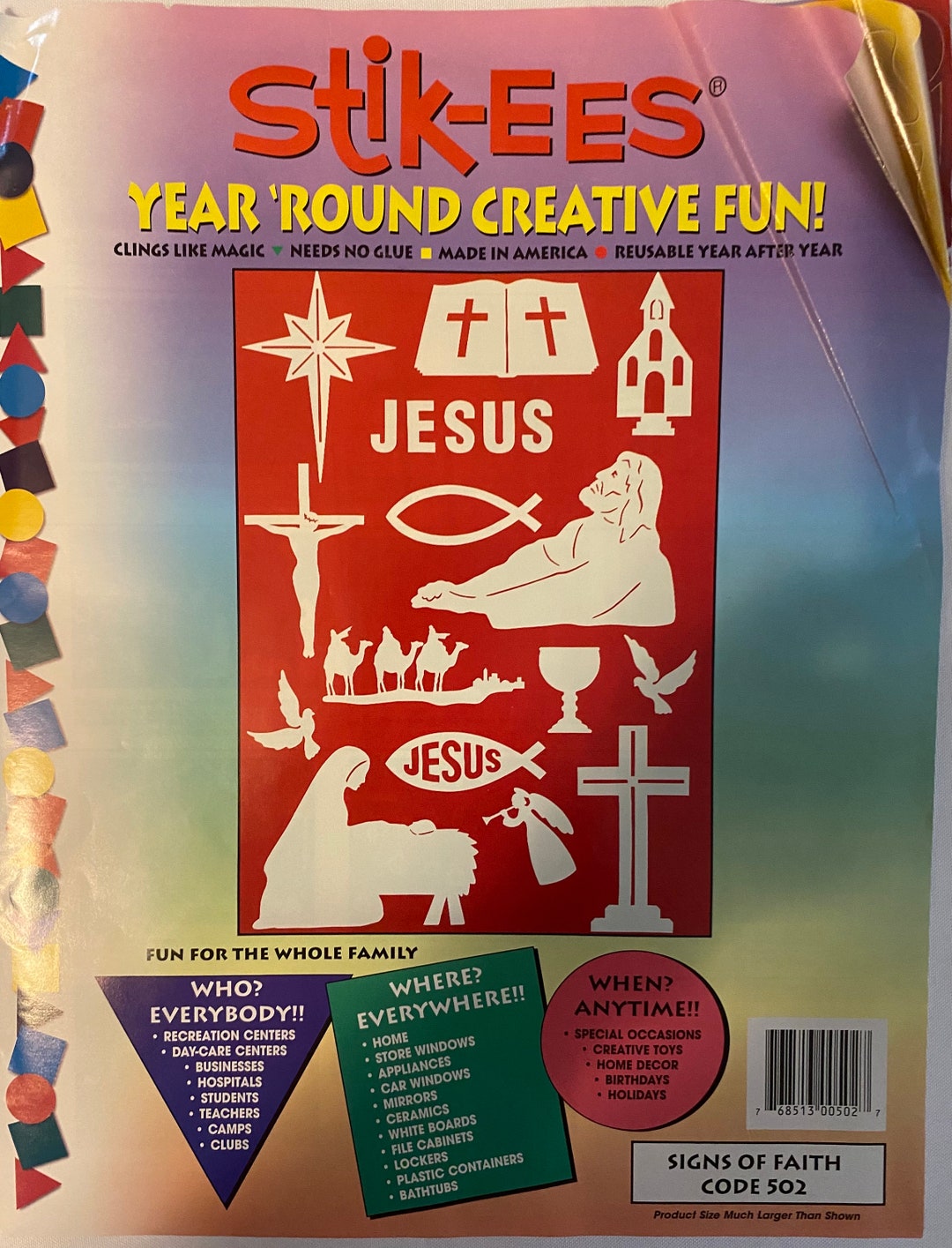 Christmas Window Clings Signs of Faith Jesus Bible Church Angels Cross ...