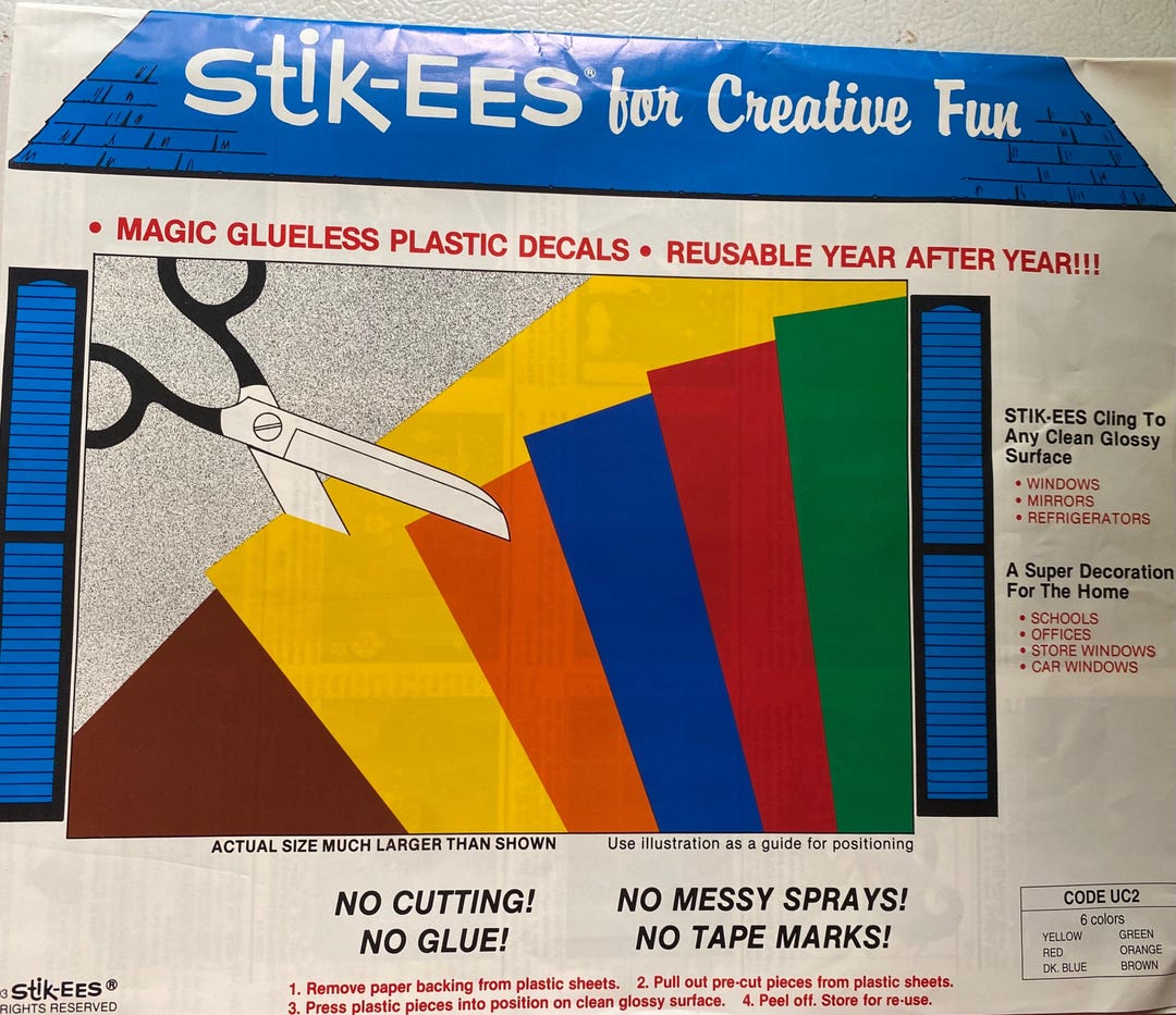 Vintage Stik-ees Uncut Vinyl Sheets 10 X 12 Inches 6 Colors Brown ...