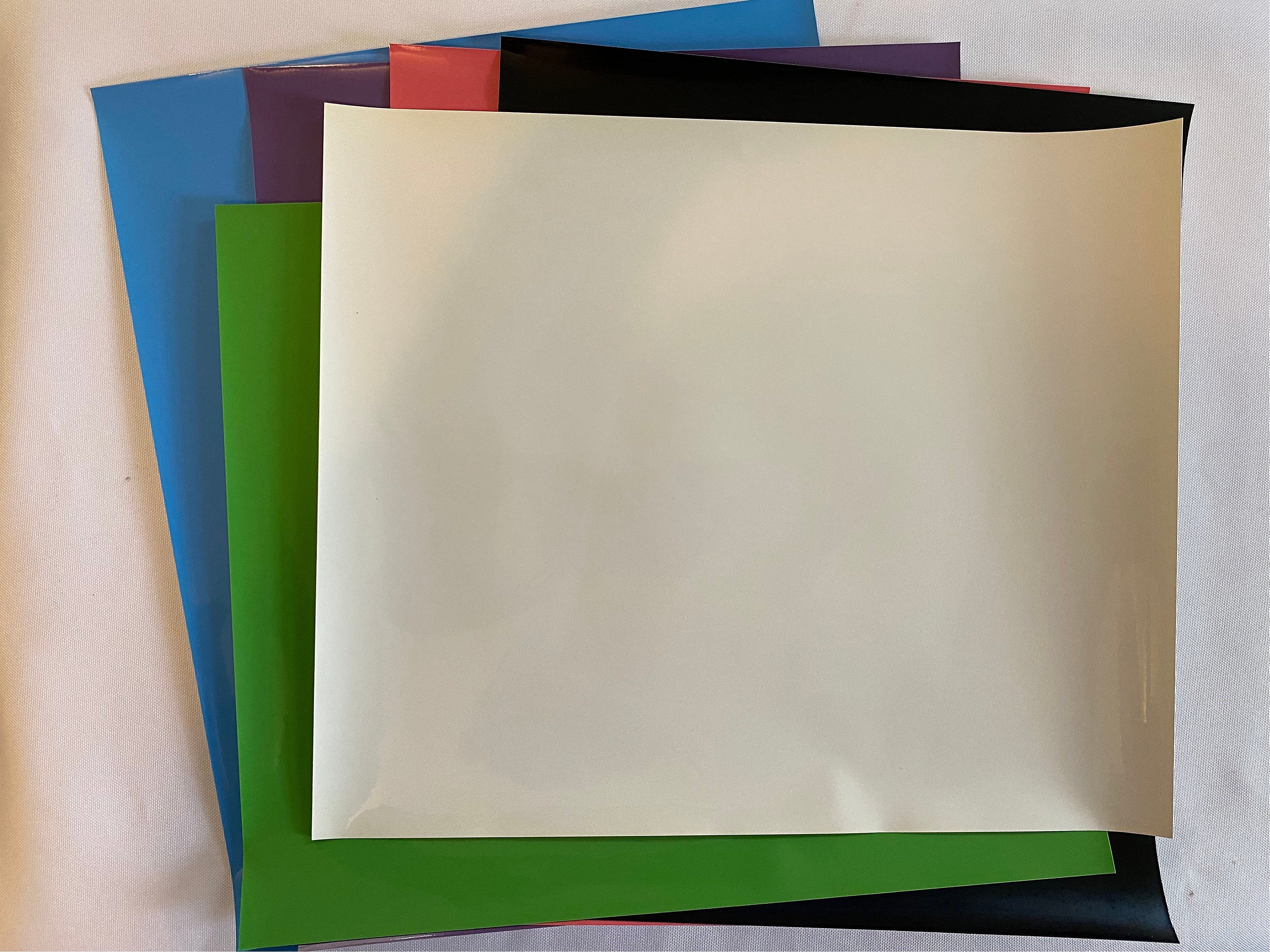 Vintage Stik-ees Uncut Vinyl Sheets 10” by 12” 6 Colors Black, Blue ...