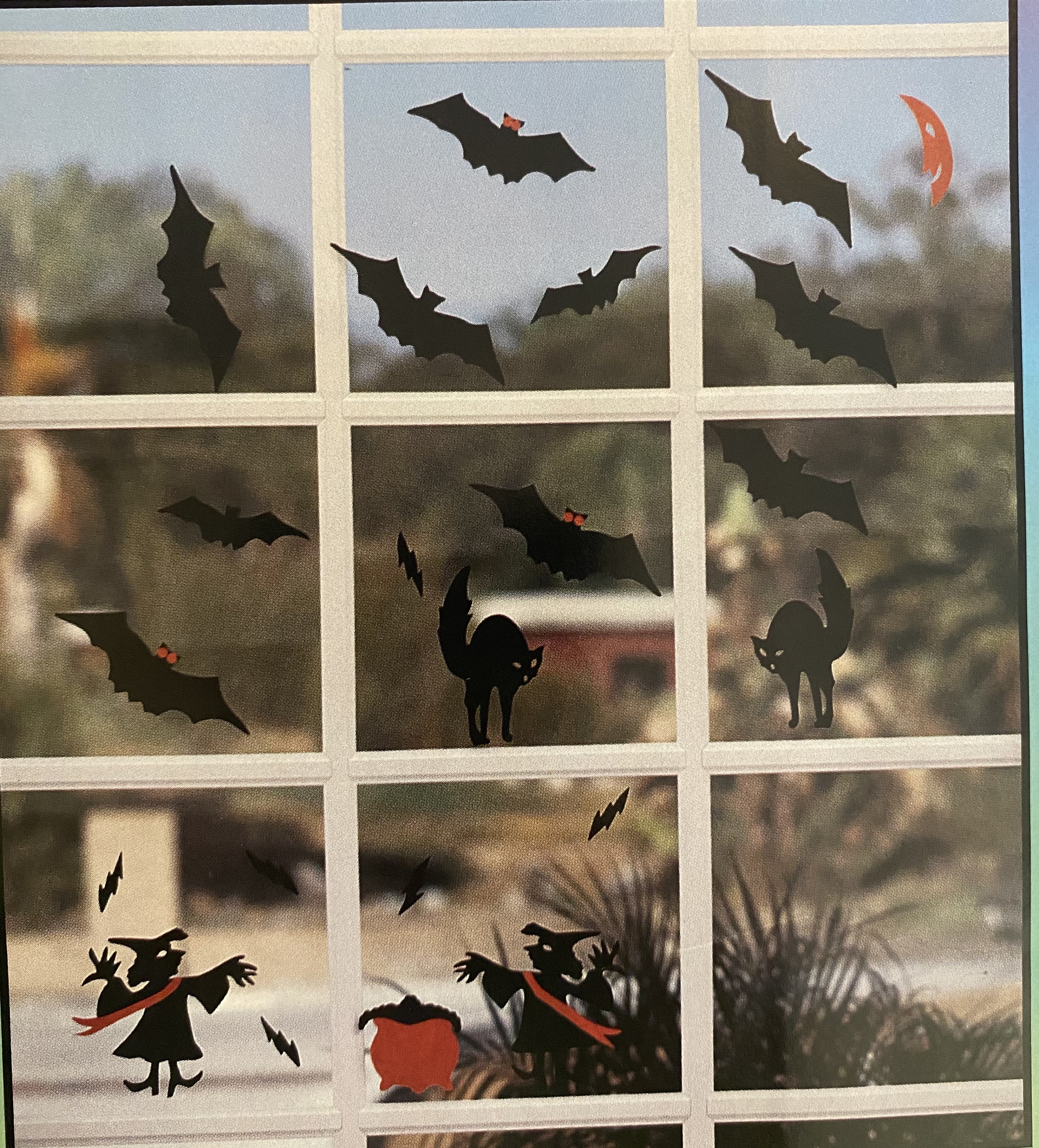 Halloween Decorations Bats N’ Cats With Ten Bats up to 7” Long, Two ...