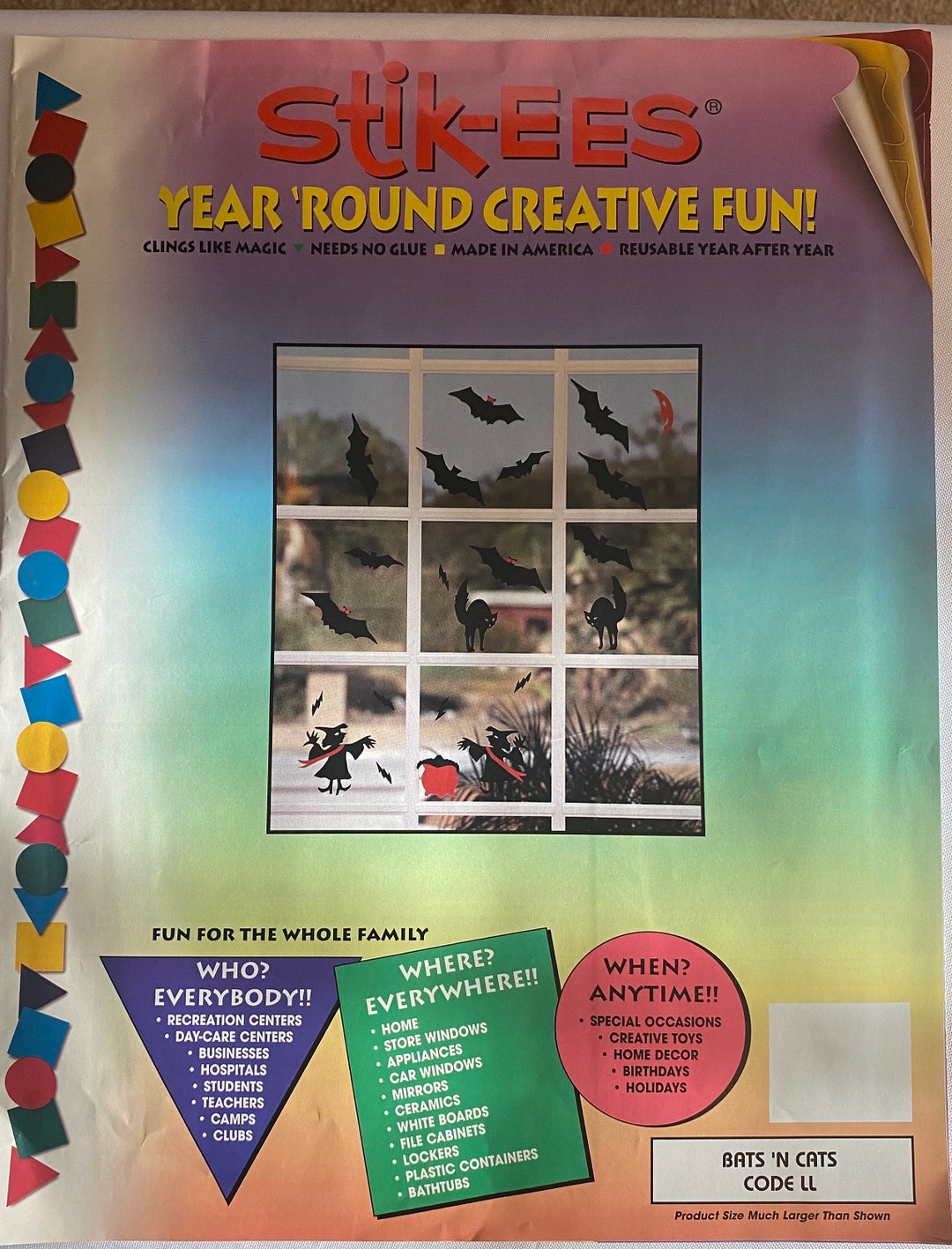 Halloween Decorations Bats N’ Cats With Ten Bats up to 7” Long, Two ...