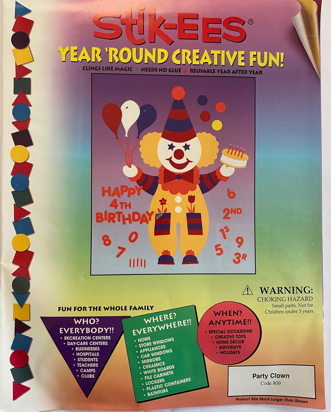 Party Clown Birthday Decoration 23" Tall Clown With Balloons and ...