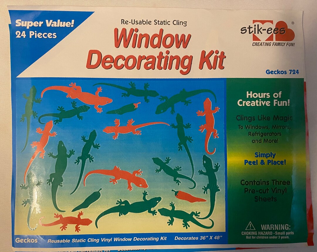 Geckos Lizards up to 10” Long 24 Pcs Vintage Stik-ees Vinyl Decals ...