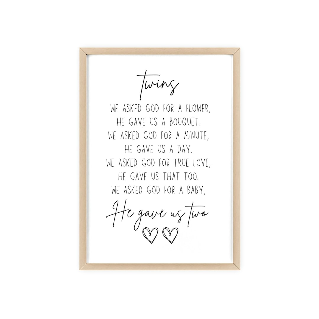Twins Nursery Printable Sign Twin Nursery Decor Twin Girls Decor Twin ...