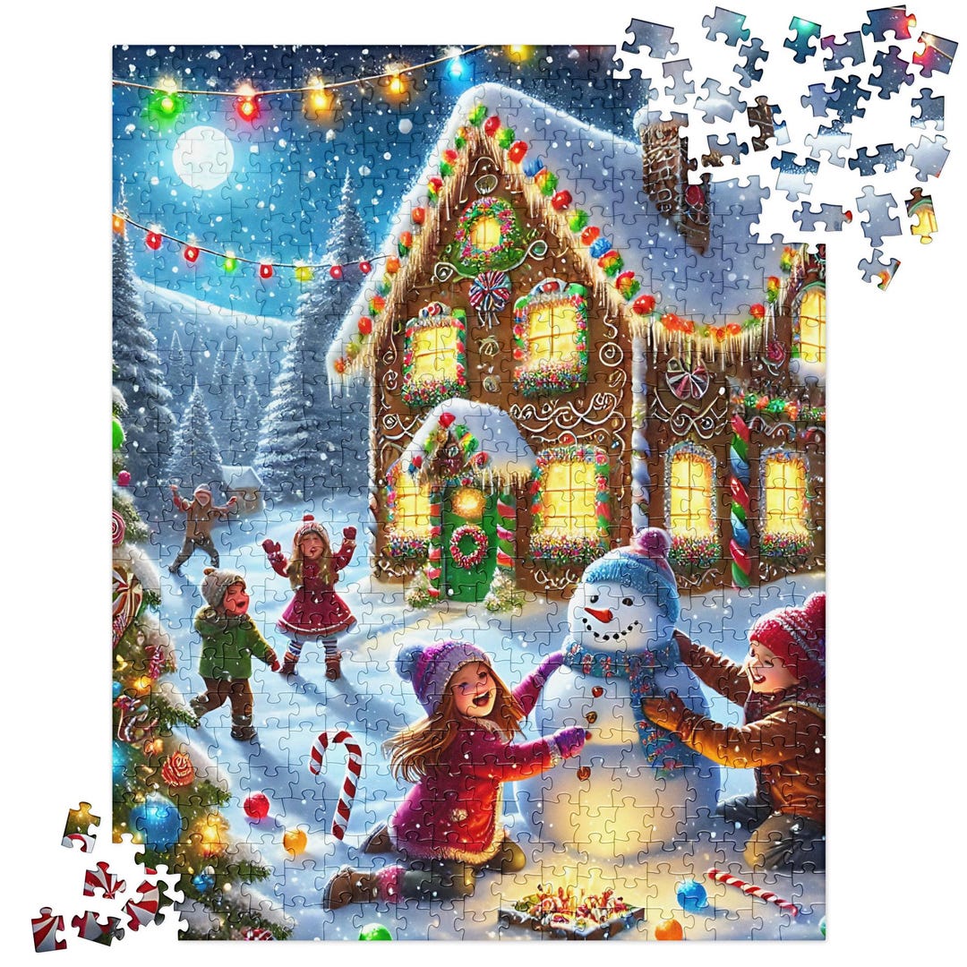 Festive Winter Wonderland Puzzle for Family Fun Christmas-themed Jigsaw ...