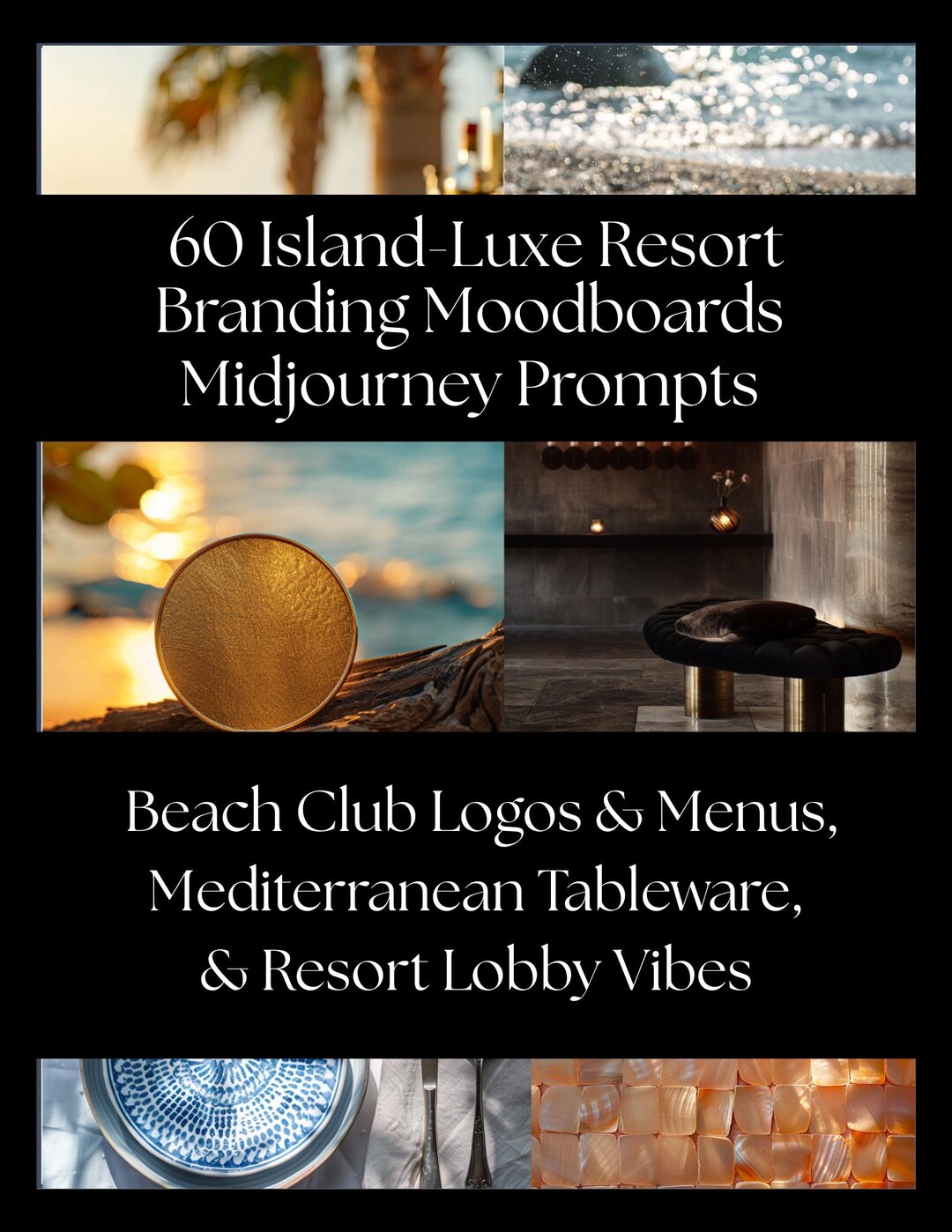 Midjourney Prompts: Island-luxe Resort Branding Moodboards — Ai Prompts ...