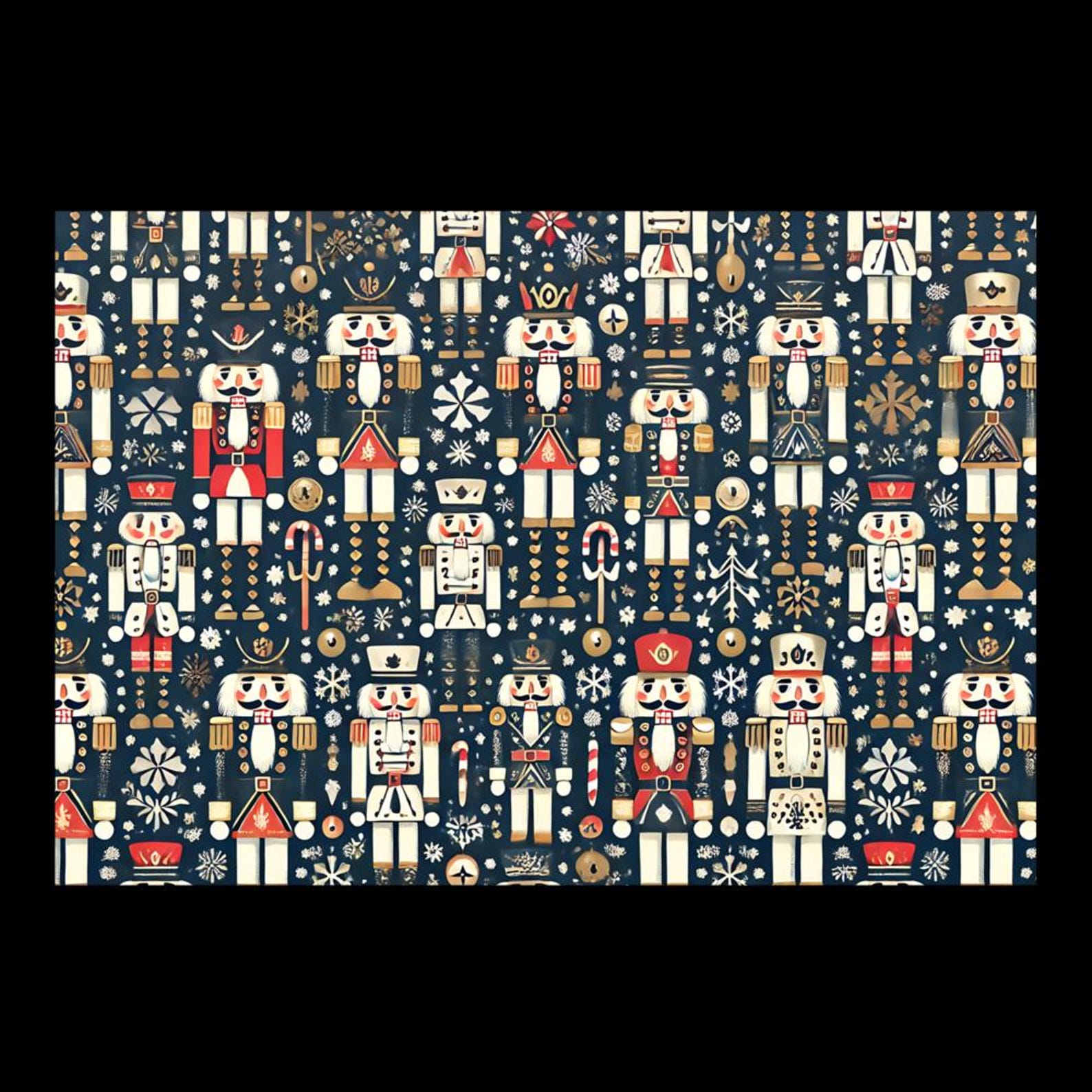 Regal Nutcracker Wrapping Paper Navy Blue and Gold Christmas Design - Etsy