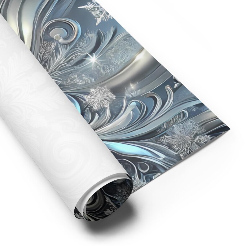 Silver Snowflake Wrapping Paper | Metallic Winter Gift Wrap, 3 Sheets ...