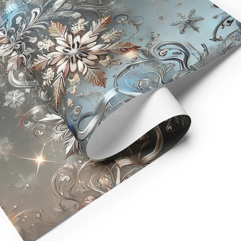Snowflake Christmas Wrapping Paper | Holiday Gift Wrap Set | Elegant ...