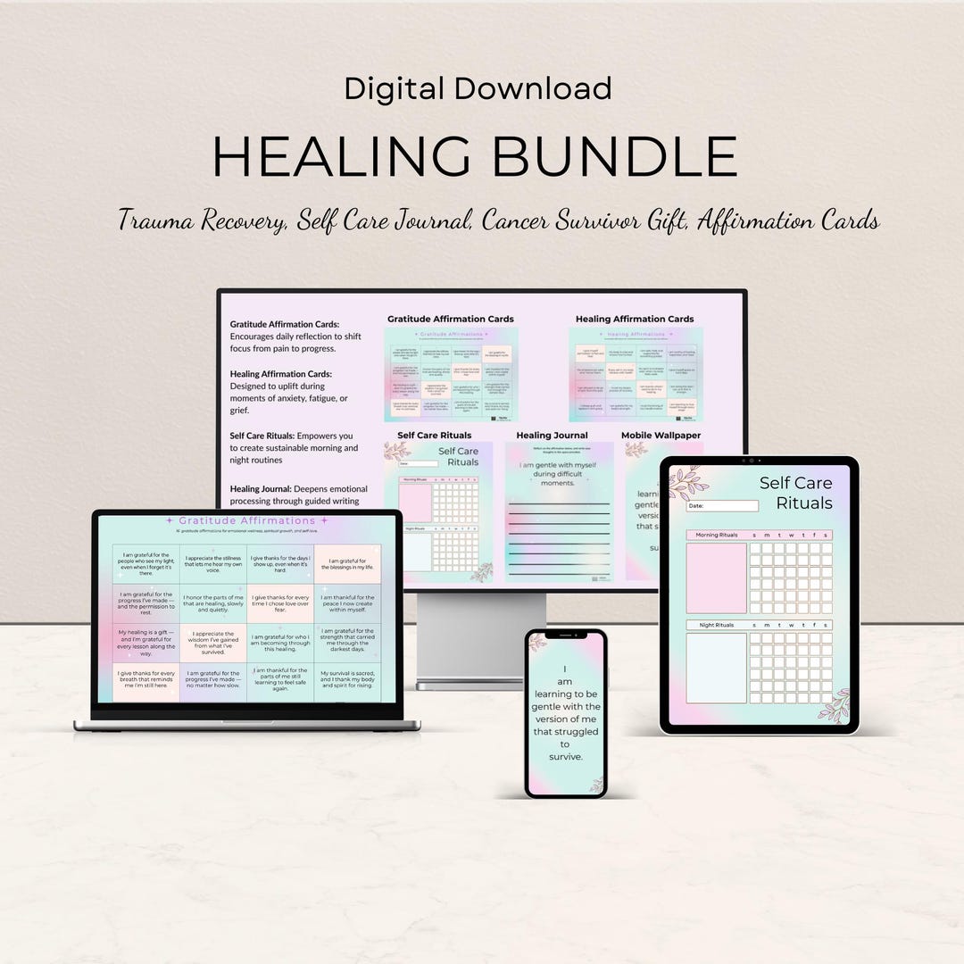 Printable Healing Bundle: Affirmation Cards, Journal Pages (digital ...