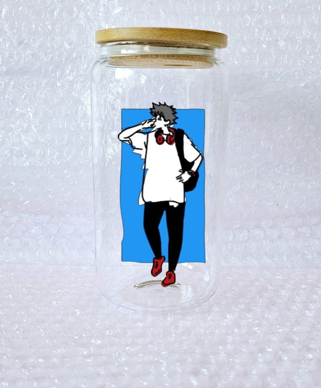Anime Inspired Megumi Glass Cold Cup 16oz // Jjk // Tumbler // Anime ...