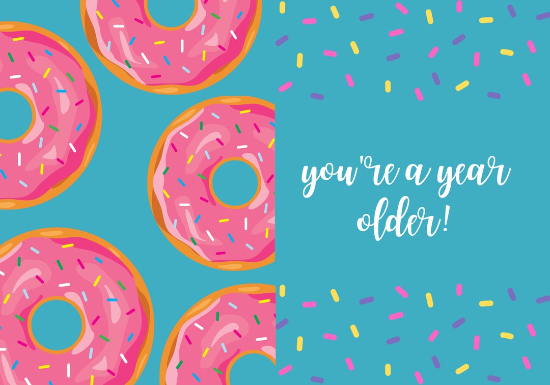 Donut Themed Birthday Card - Etsy