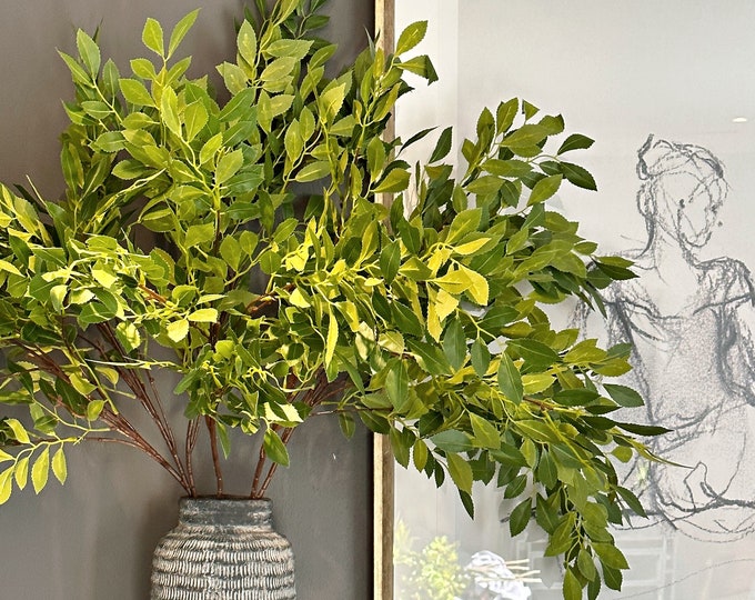 Laurel Bay Tree Branches, Artificial Greenery, Green Foliage, DIY ...