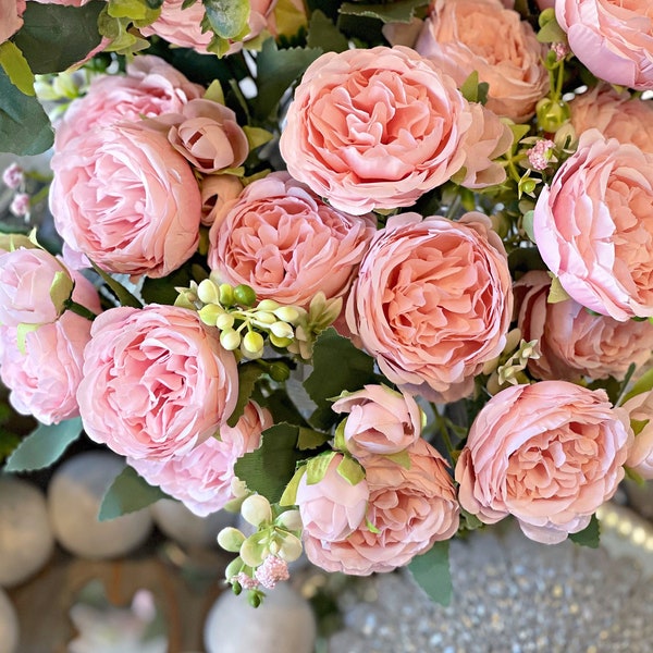 Pink Cabbage Roses - Etsy