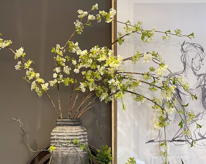 Wild Apple Blossom Tree Branches, Long Twigs, White Faux Flower Sprays ...
