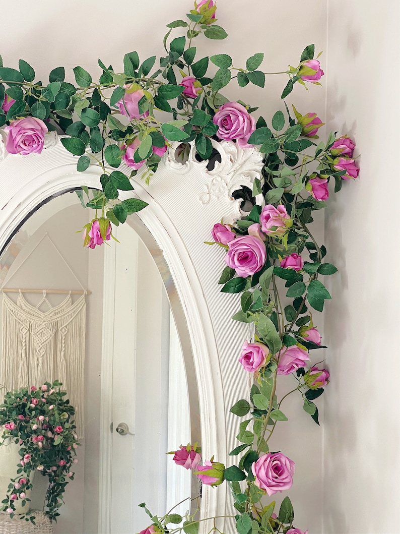 6 Ft Purple-pink Rose Garland, Eden Climbing Roses, Faux Flower Vine ...