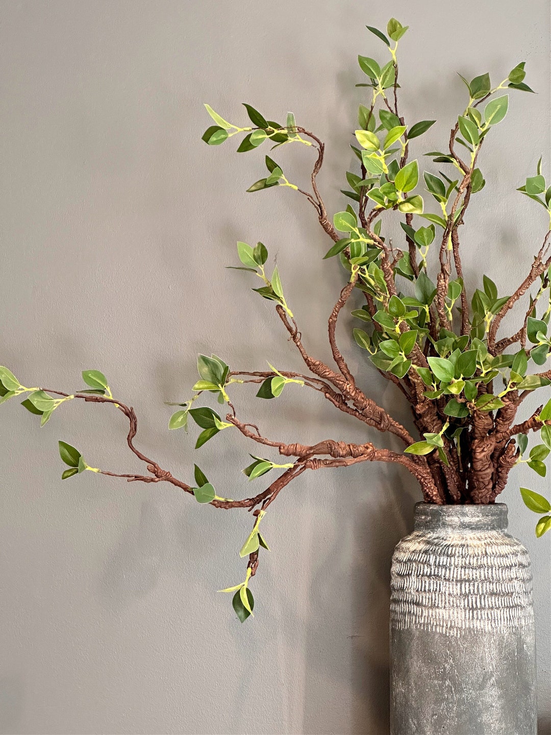 Banyan Tree Branches, Artificial Greenery, Green Foliage, Brown ...