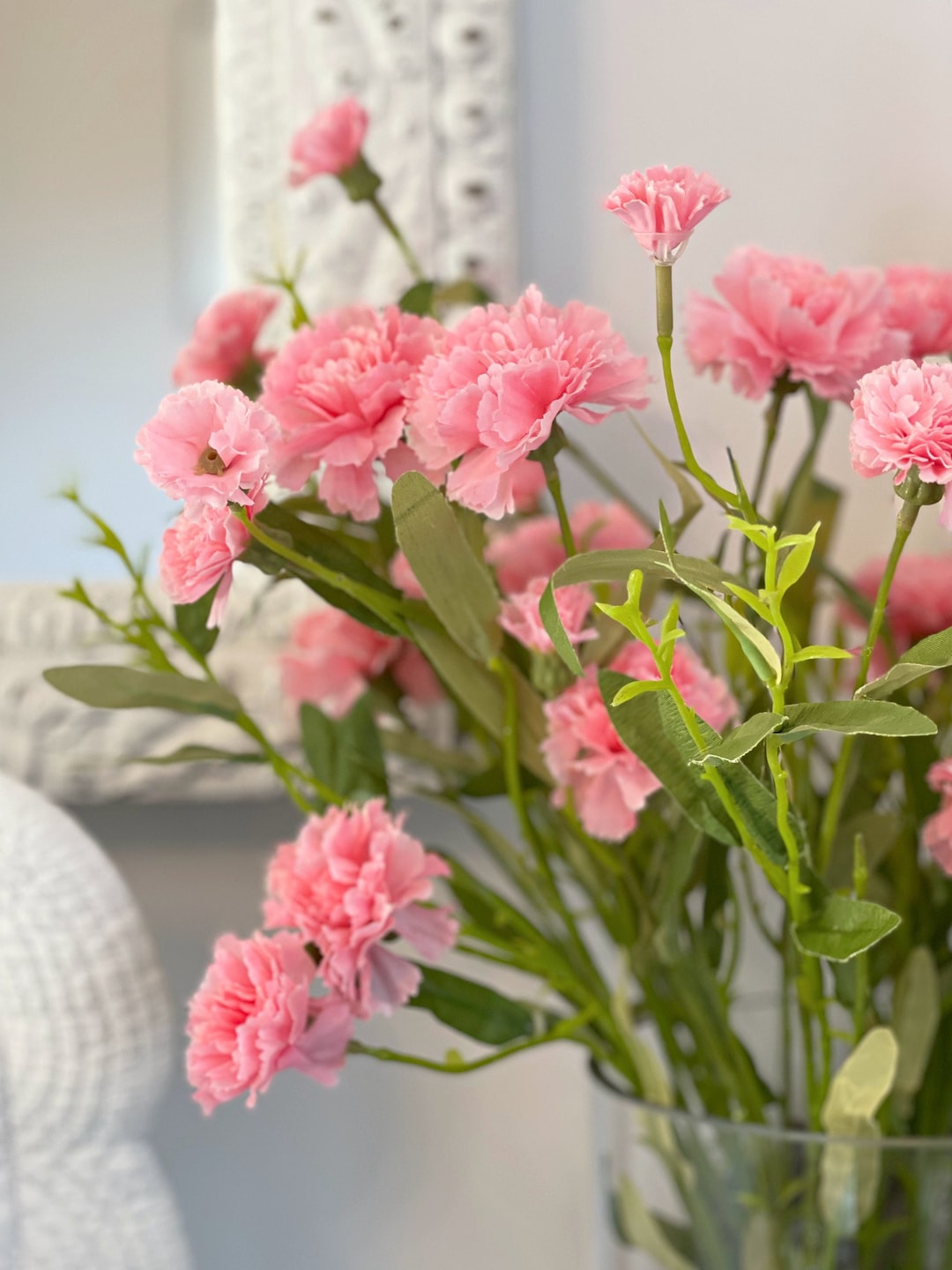 Pink Carnation Stems, Luxurious Artificial Pink Faux Flower Sprays ...