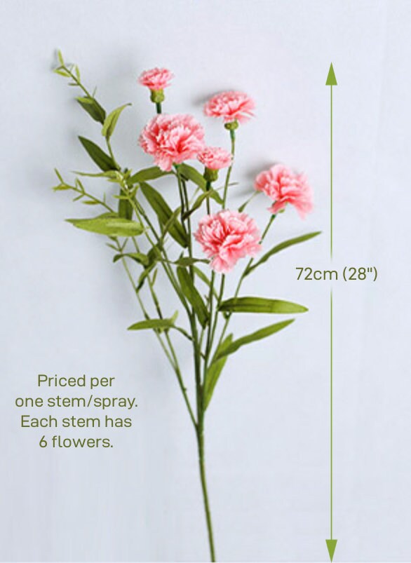 Pink Carnation Stems Luxurious Artificial Pink Faux Flower - Etsy