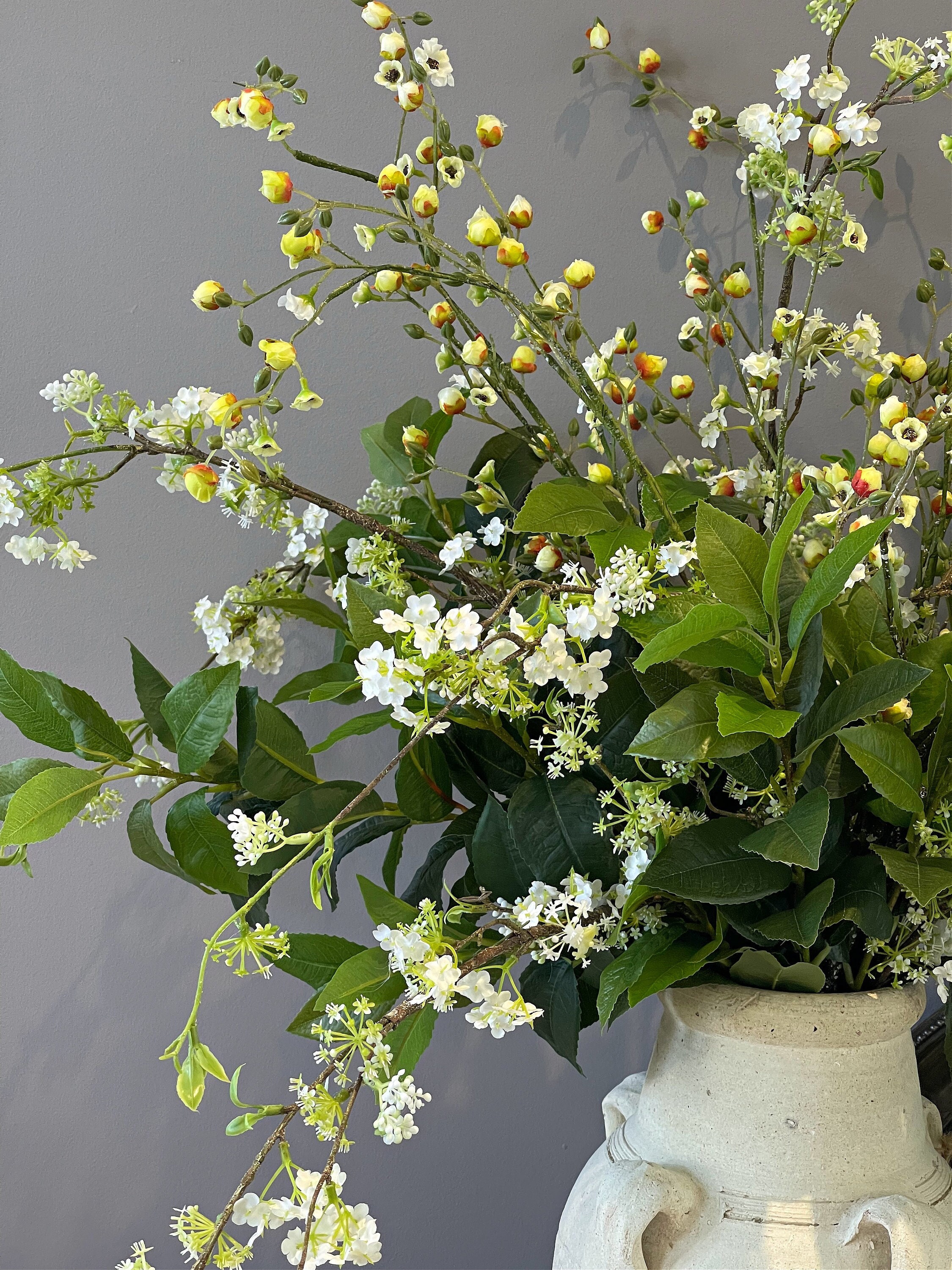 Wild Apple Blossom Tree Branches, Long Twigs, White Faux Flower Sprays ...