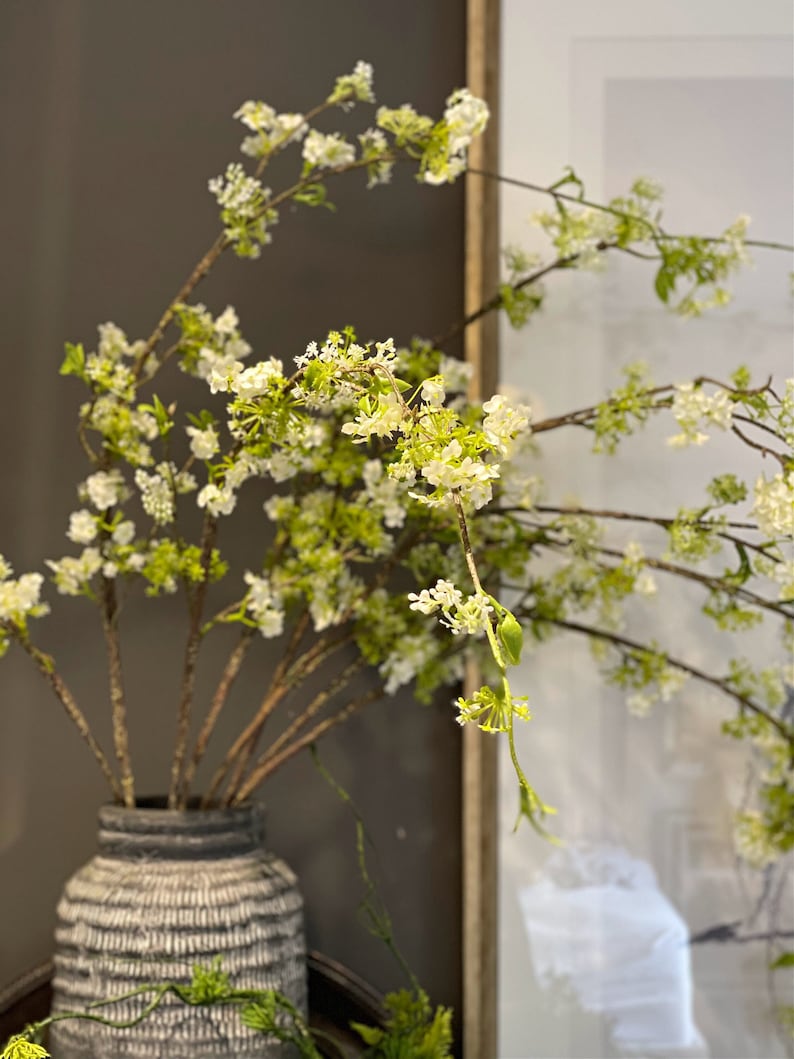 Wild Apple Blossom Tree Branches, Long Twigs, White Faux Flower Sprays ...