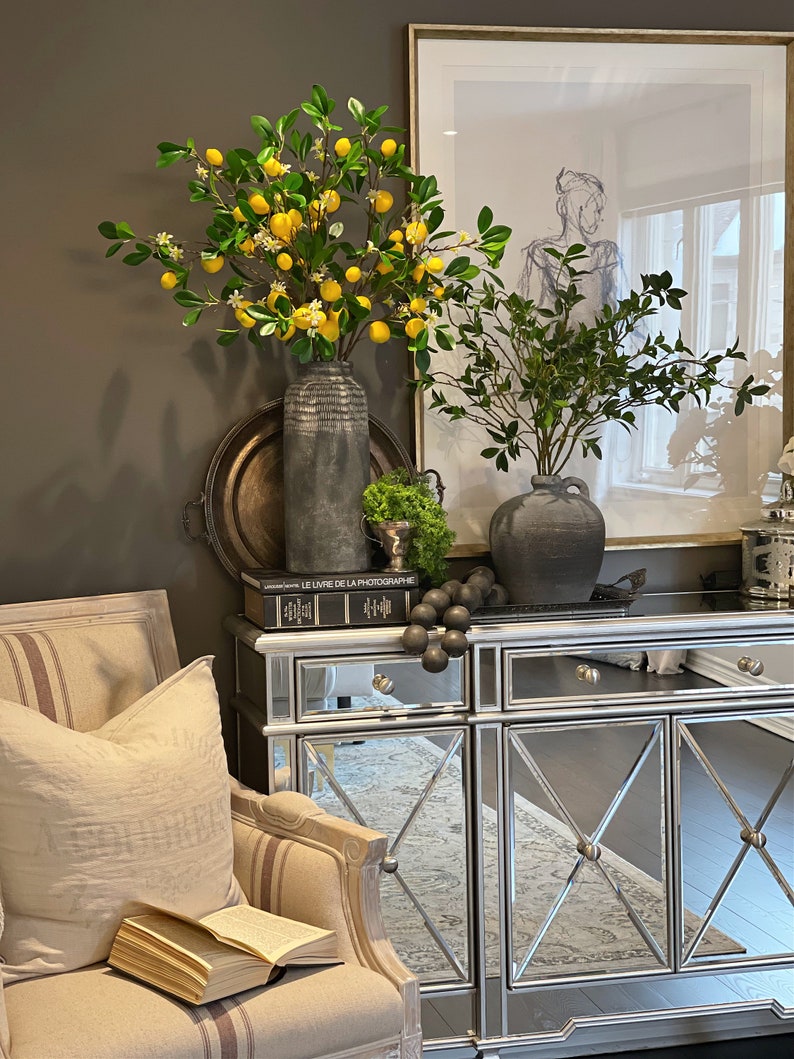 Faux Lemon Tree Branches Artificial Yellow Fruits Faux - Etsy