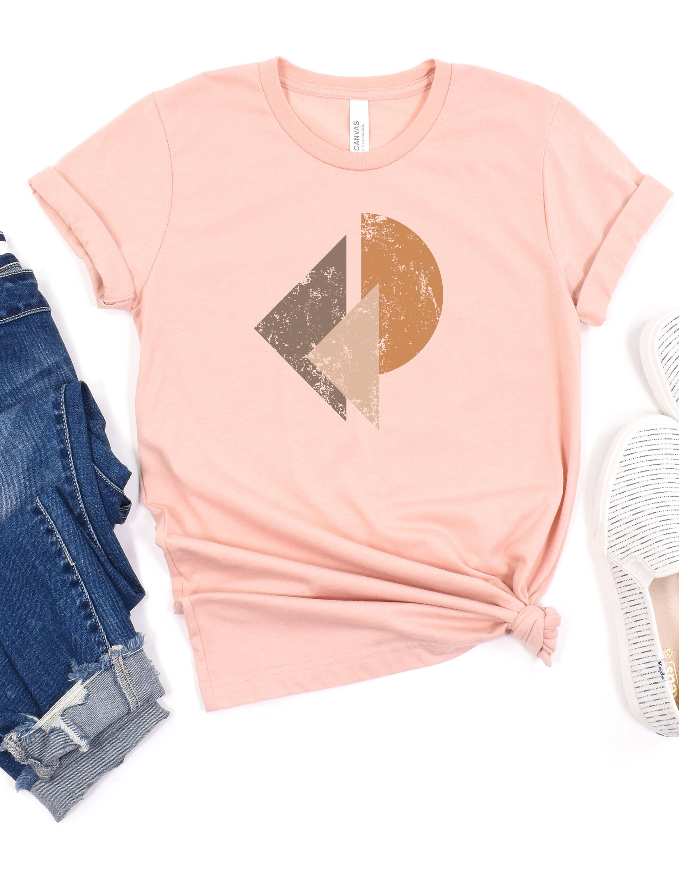 Geometric Shapes T Shirt Minimalist T Shirt Graphic T Shirt - Etsy