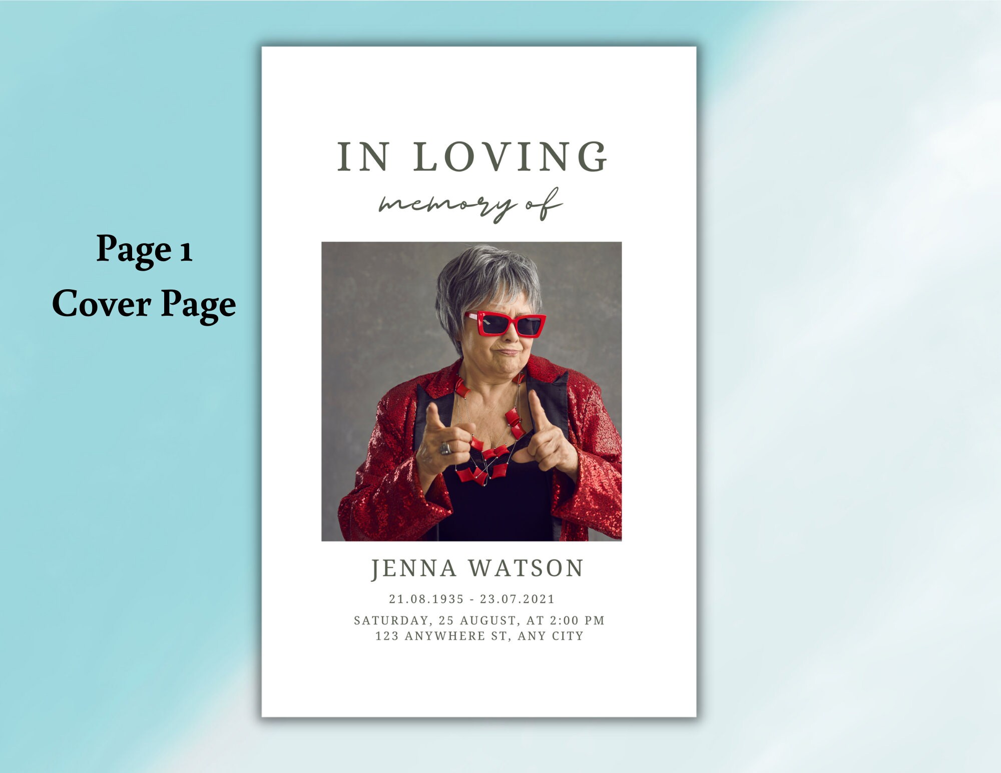 8 Page Catholic Mass Funeral Program Template | Instant Download | Edit ...