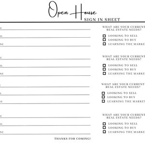 Open House Sign in Sheet | Landscape Orientation | Edit Canva Template ...