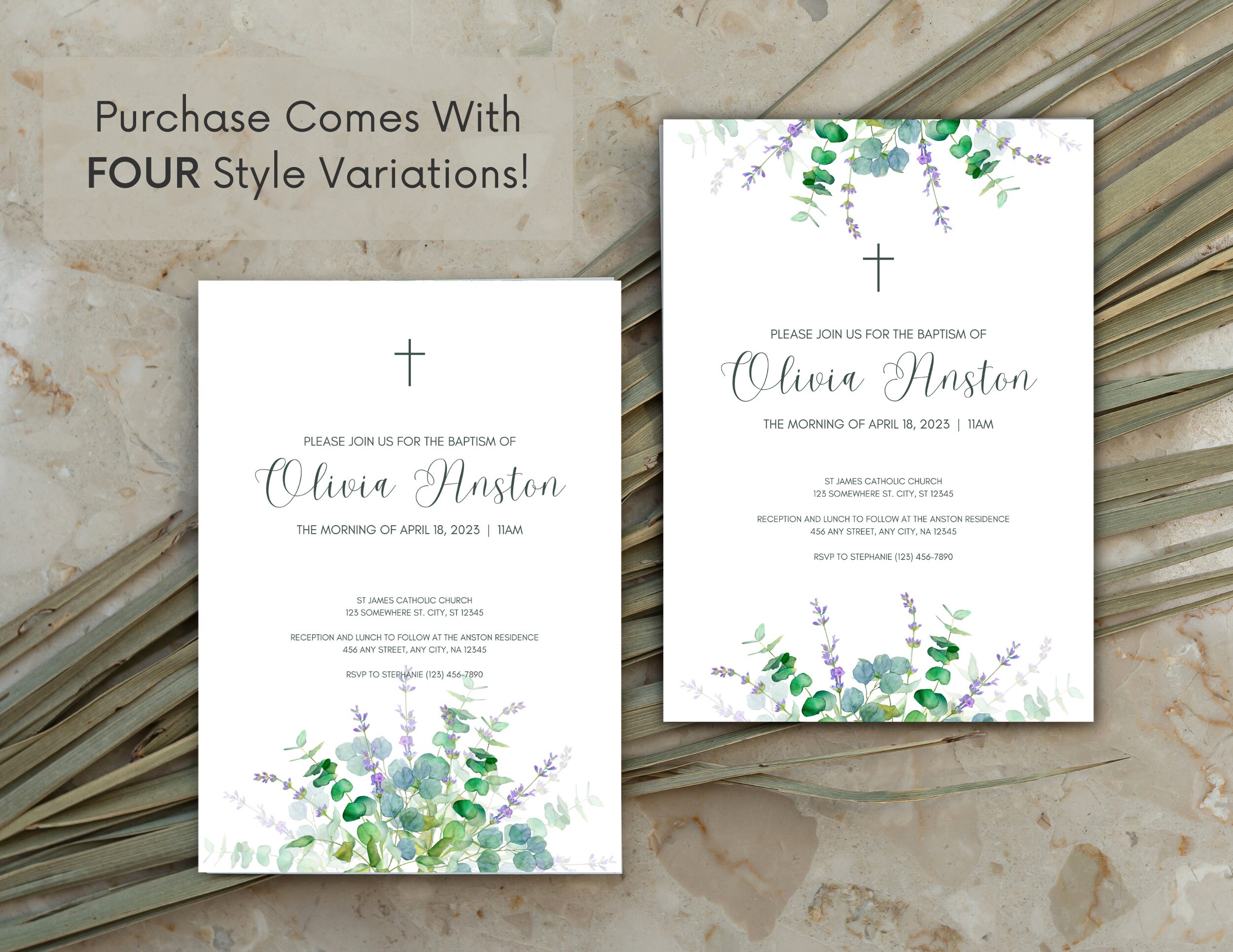 Catholic Baptism Invitation Christening Template | Editable ...