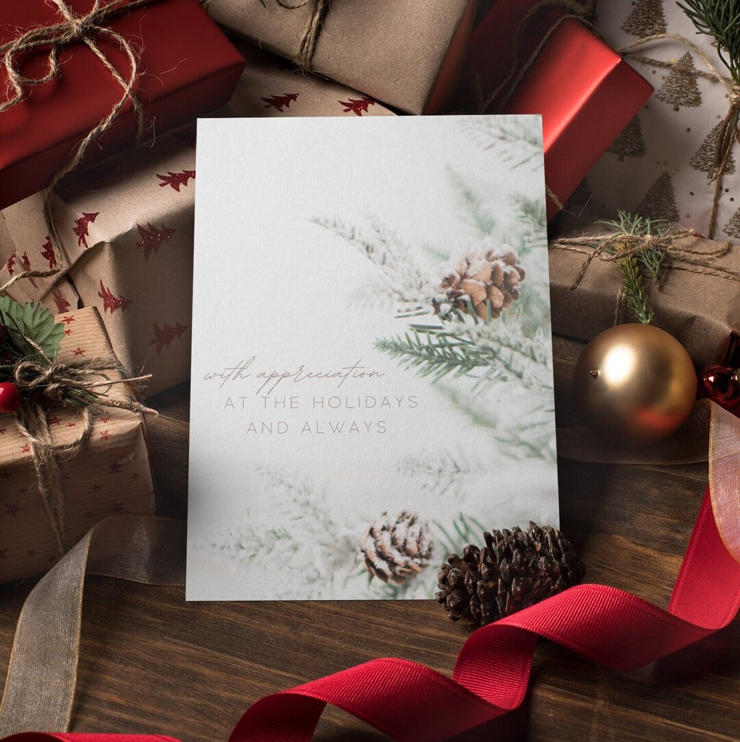Holiday Customer Appreciation Card | Christmas Business Thank You Card ...