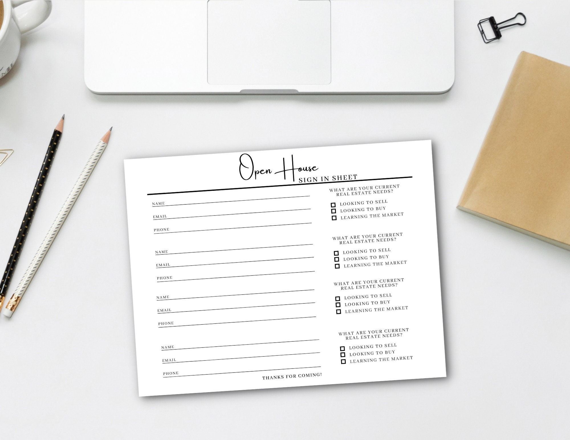 Open House Sign in Sheet | Landscape Orientation | Edit Canva Template ...
