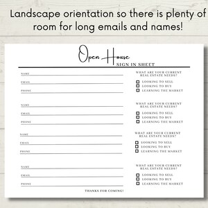 Open House Sign in Sheet | Landscape Orientation | Edit Canva Template ...