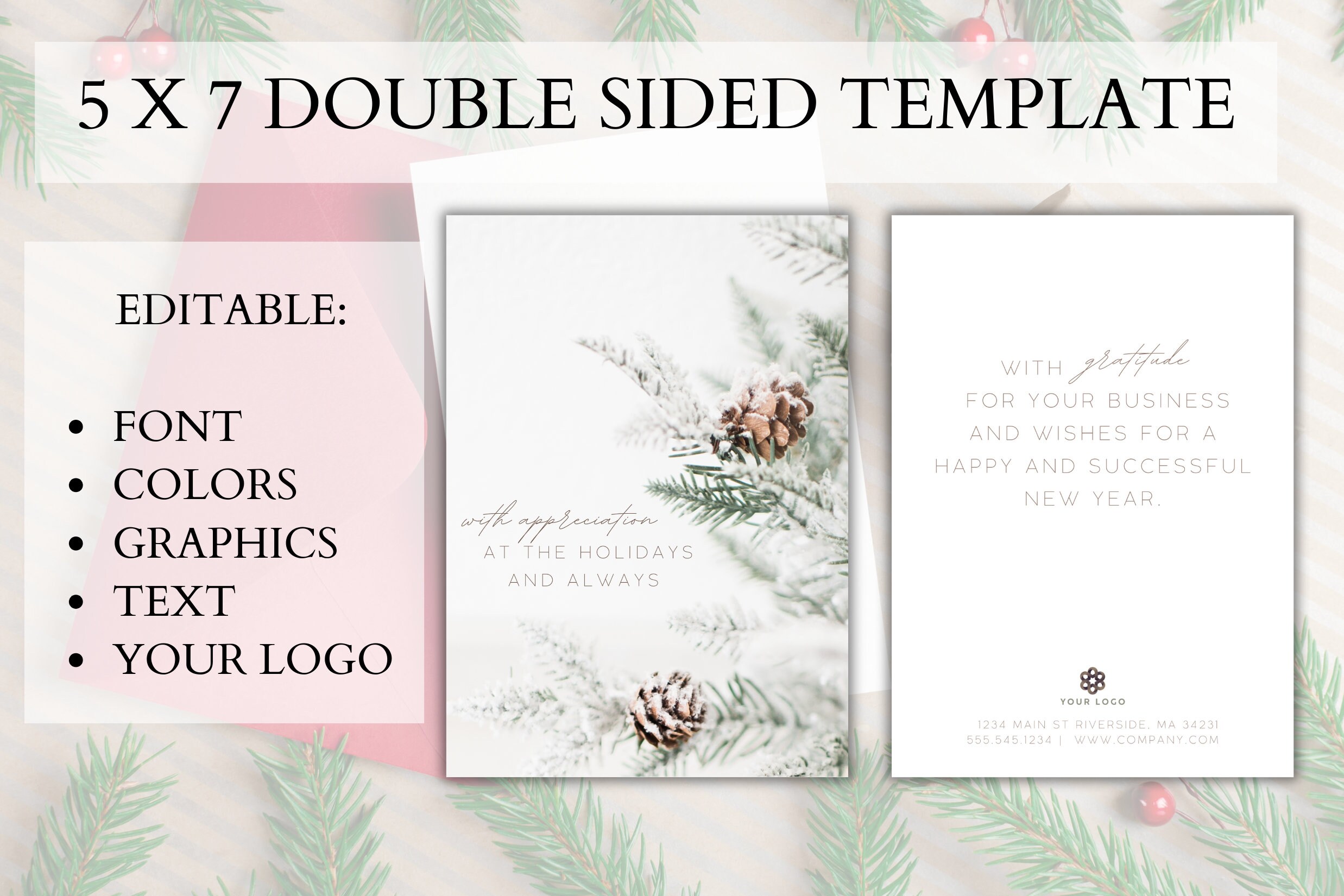 Holiday Customer Appreciation Card | Christmas Business Thank You Card ...