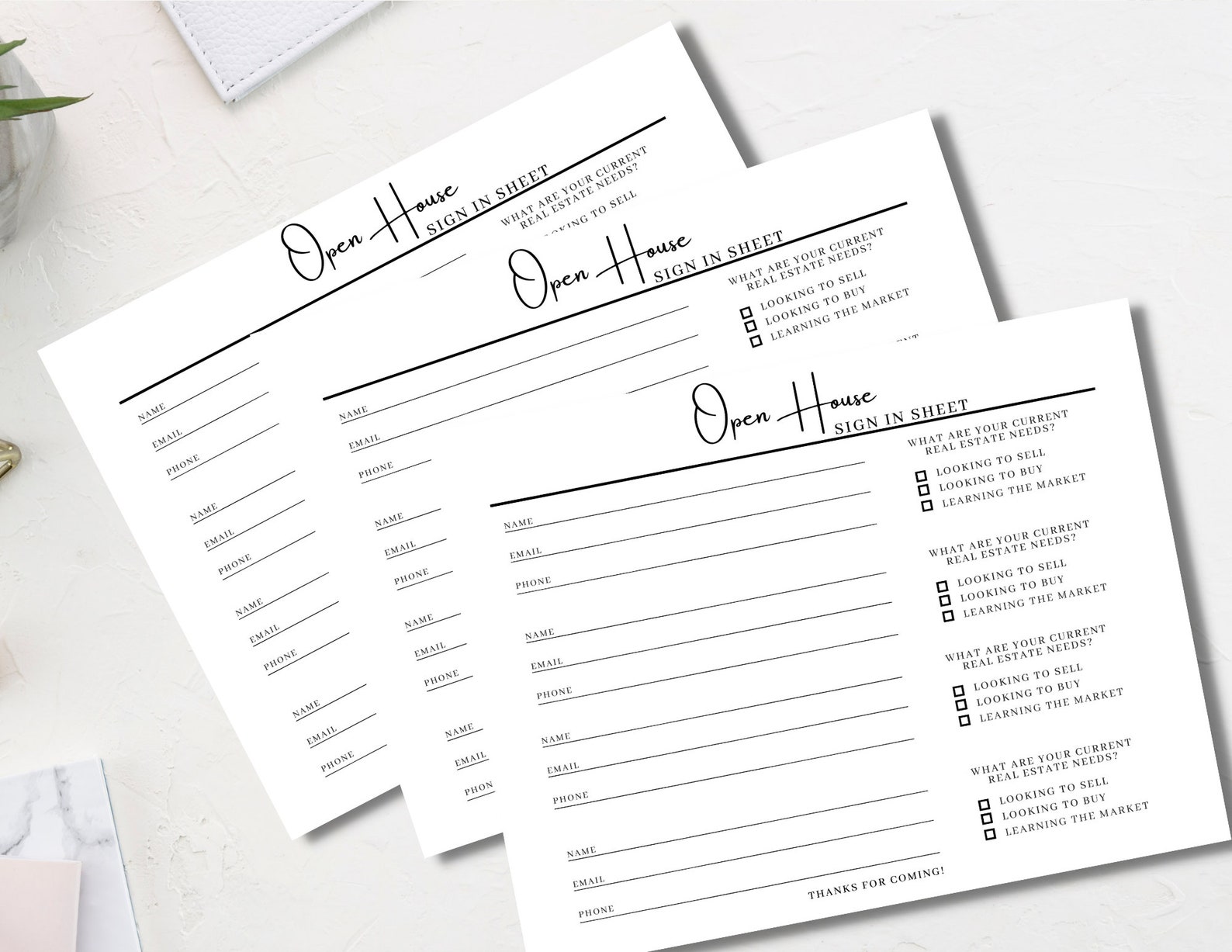 Open House Sign in Sheet | Landscape Orientation | Edit Canva Template ...