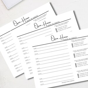 Open House Sign in Sheet | Landscape Orientation | Edit Canva Template ...